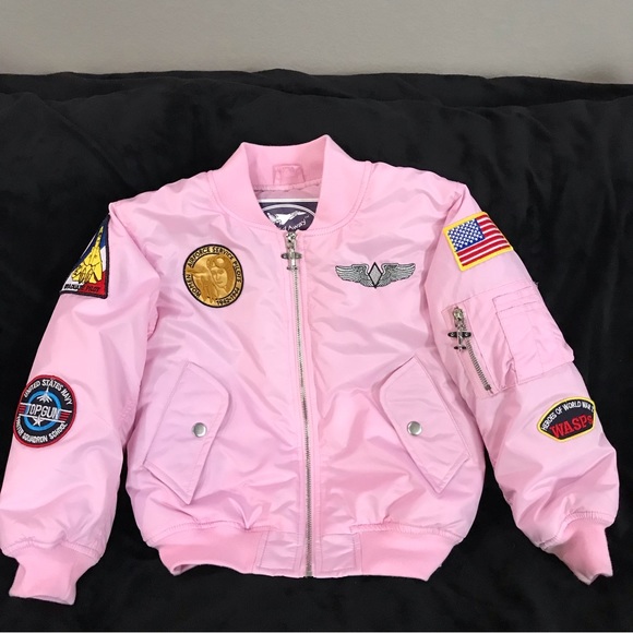 Up and Away | Jackets & Coats | Usaf Girls Flight Jacket Pink Up And ...